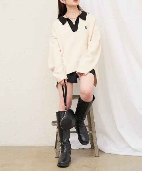 Yahoo!オークション - 「RAY CASSIN」 長袖ニット FREE レッド レディ...