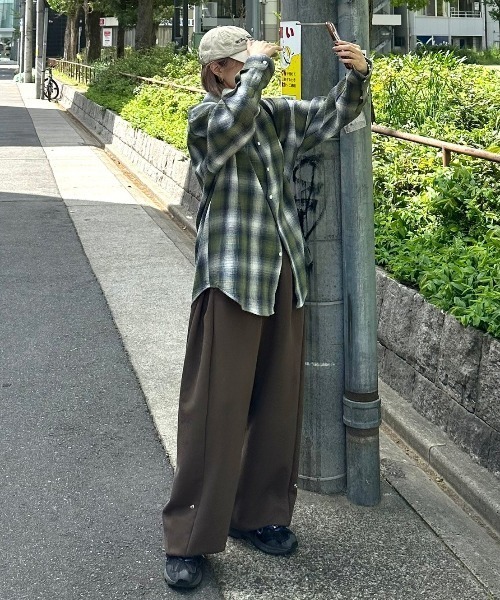Chikashitsu+ 「Chikashitsu +」 「blue label refinement garments」長袖シャツ ONE SIZE カーキ メンズ : ZOZOTOWN ...