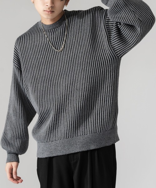 Adoon plain セーター ニット 「Adoon plain」ルーズストライプニット メンズ : ZOZOTOWN Yahoo!店 - 通販 - Yahoo!ショッピング