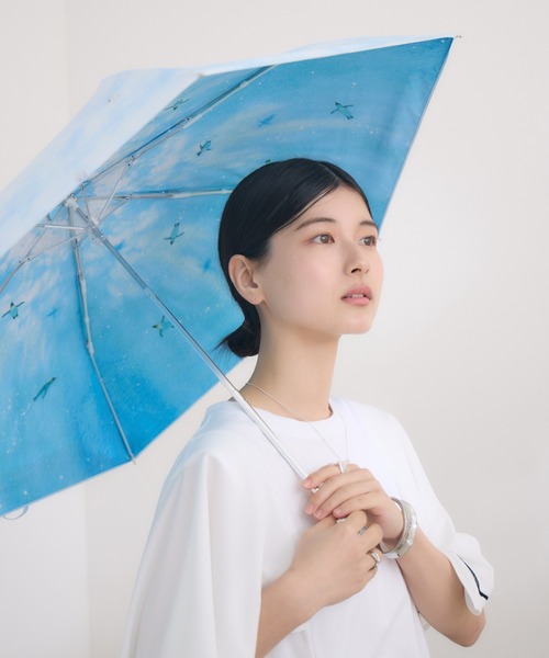 nifty colors 折りたたみ傘 「niftycolors/ニフティカラーズ」 完全遮光 晴雨兼用日傘 2サイドペンギンミニ レディース ...