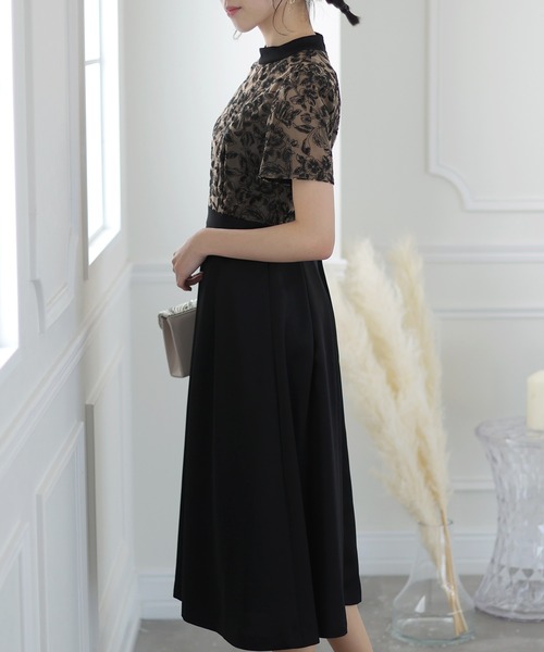 Yahoo!オークション - 「PourVous」 「replete」半袖ワンピース M ブラ...