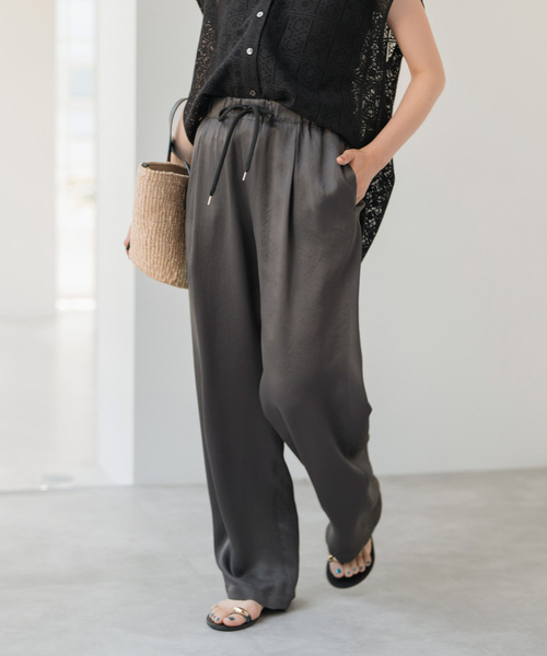 Spick＆Span パンツ 「WEB限定 / 追加」ワッシャーサテンイージーパンツ レディース : ZOZOTOWN Yahoo!店 - 通販 - Yahoo!ショッピング