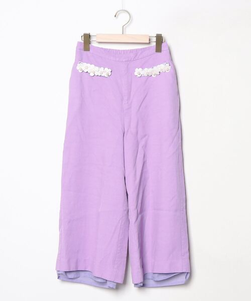 Chesty 「Chesty」 ビジュークロップドパンツ 0 パープル レディース : ZOZOTOWN Yahoo!店 - 通販 - Yahoo!ショッピング