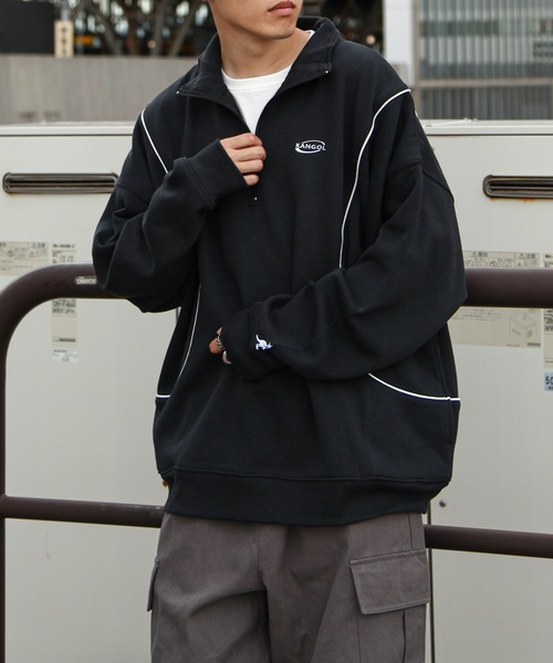 トレーナー スウェット 「別注」ZIP FIVE×KANGOL パイピング バルーンシルエット ハーフジップ スウェット メンズ レディース : 86322325 : ZOZOTOWN ...
