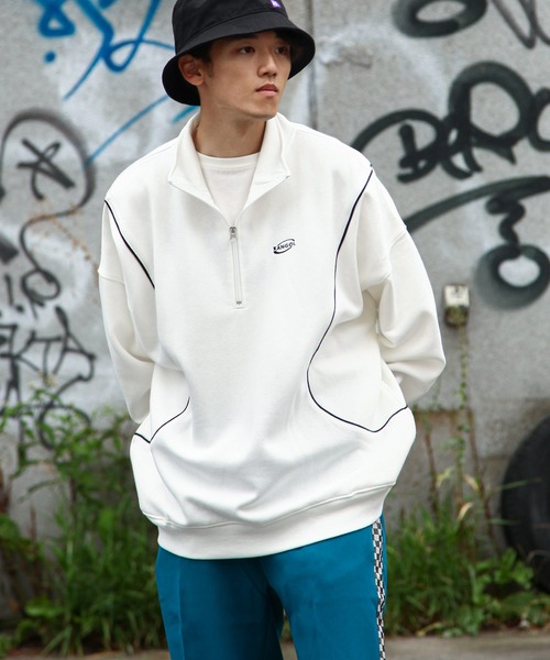 KANGOL トレーナー スウェット 「別注」 ZIP FIVE × パイピング バルーンシルエット ハーフジップ / 長袖 : ZOZOTOWN Yahoo!店 - 通販 - Yahoo ...