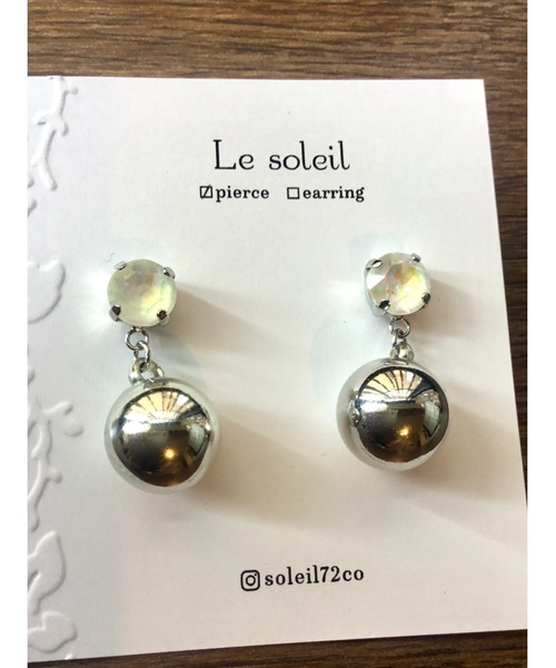 TONE ピアス 「Le soleil」ひとつぶスワロフスキー ボールチャームピアス(MA) レディース : ZOZOTOWN Yahoo!店 - 通販 - Yahoo!ショッピング