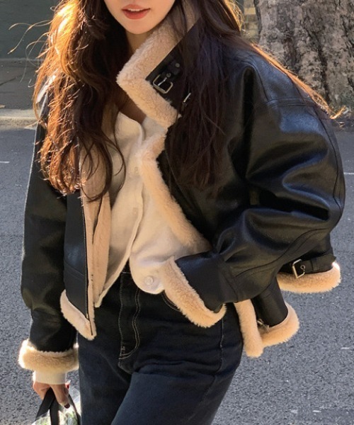 FREE STYLISTS ムートンコート ボアコート YUGA_YGMC Thick PU leather