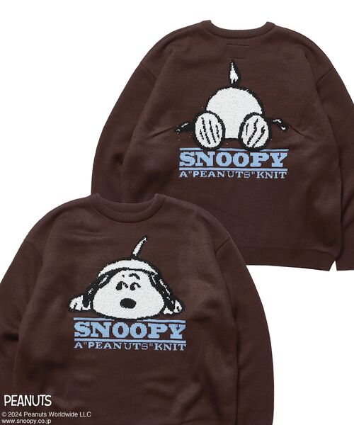 PEANUTS セーター ニット 「SEQUENZ（シークエンズ）」TP SNOOPY FACE KNIT / ピーナッツ スヌーピー クルーネック メンズ : ZOZOTOWN Yahoo ...