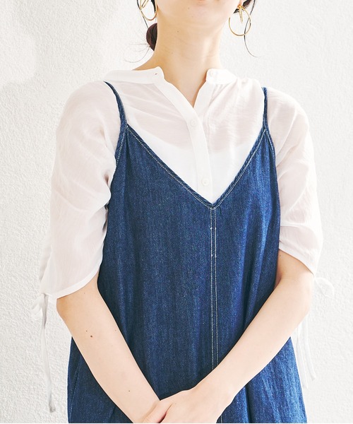 acro ブラウス シャツ バンドカラーシースルードロストブラウス/AC1387 レディース : ZOZOTOWN Yahoo!店 - 通販 ...