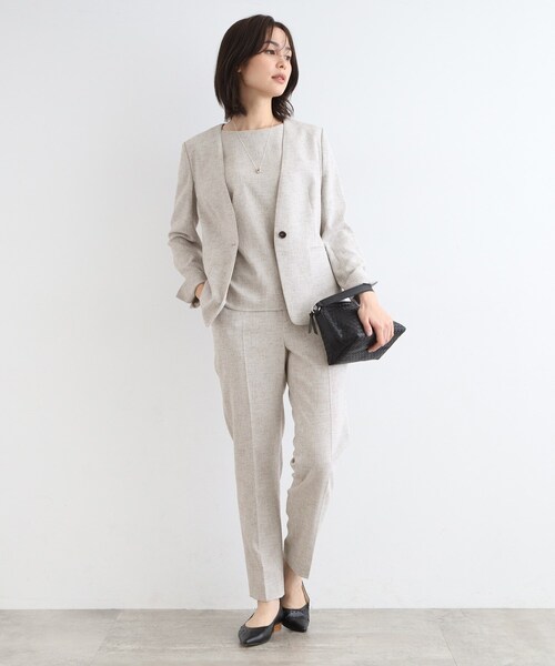 INDIVI スーツ 「洗える／日本製／SETUP可能」サマーツィードノーカラージャケット レディース : ZOZOTOWN Yahoo!店 ...