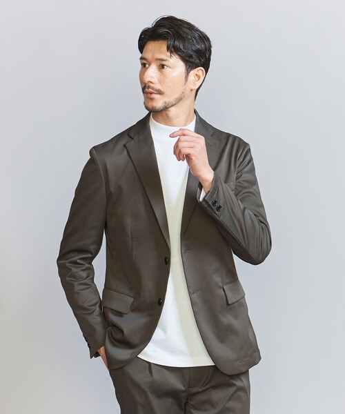 セットアップ 「WEB限定 WARDROBE SMART」アクティブ サテン セットアップ/ジャケット＆イージーパンツ メンズ ...