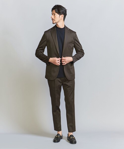 セットアップ 「WEB限定 WARDROBE SMART」アクティブ サテン セットアップ/ジャケット＆イージーパンツ メンズ ...