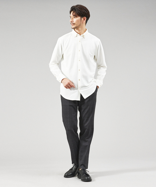 ABAHOUSE（アバハウス） シャツ ナローストライプ サッカー ボタン