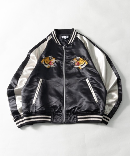 Yahoo!オークション - 「NYLAUS」 「新主己」スカジャン L ブラック メ...