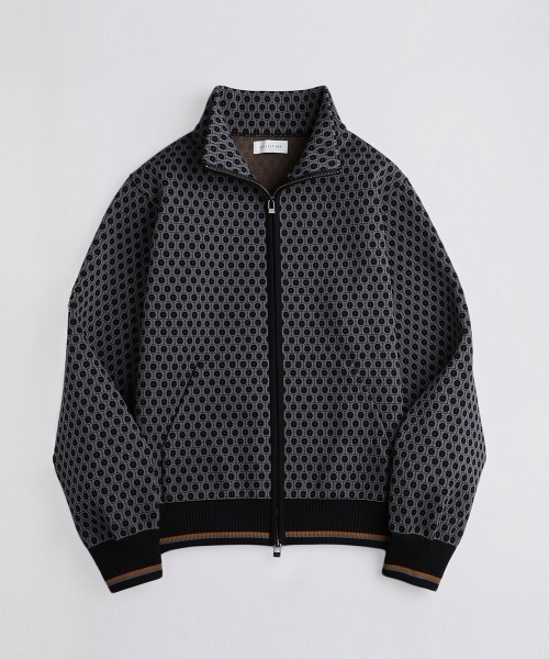 ブルゾン アウター BALLAST ARK / バラストアーク：Zip-Up Jacquard Knit Blouson：BA12-KJ01 ...