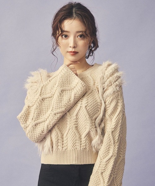 レディース ニット Fur Cable Knit Tops :73829338:ZOZOTOWN Yahoo!店 - 通販 - Yahoo!ショッピング