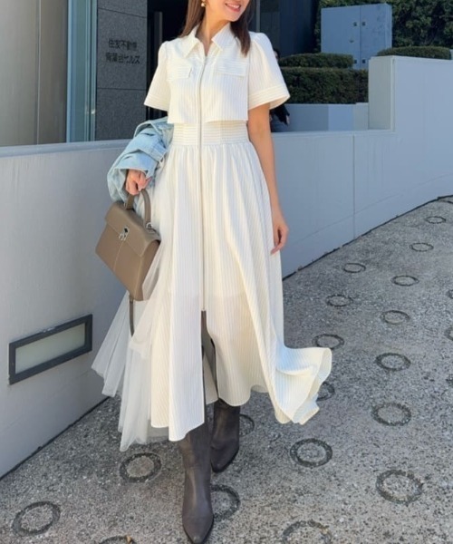 rienda 「rienda」 シャツワンピース MEDIUM ホワイト系その他 レディース : ZOZOTOWN Yahoo!店 - 通販 - Yahoo!ショッピング