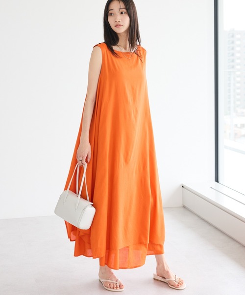 CRAFT STANDARD BOUTIQUE 「CRAFT BOUTIQUE」 ノースリーブワンピース FREE オレンジ レディース : ZOZOTOWN Yahoo!店 - 通販 ...