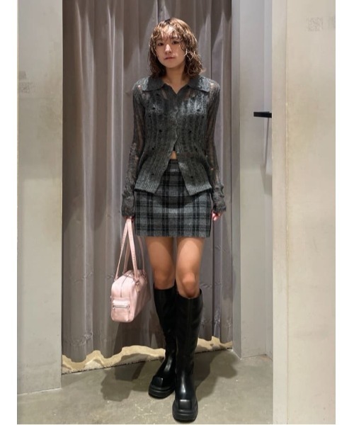 SLY（スライ） カーディガン DAMAGE KNIT C/D ダメージ ニット