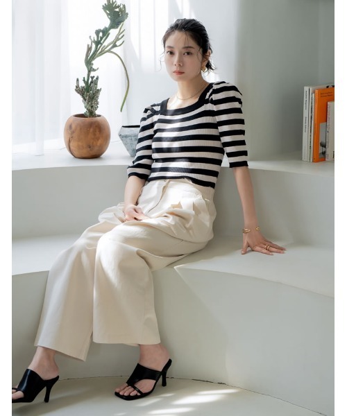 Re:EDIT パンツ 「神山まりあさん着用」「2024 SUMMER COLLECTION」「低身長/高身長サイズ有」コットンツイルダブル ...