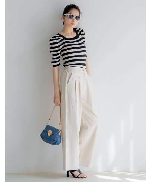 Re:EDIT パンツ 「神山まりあさん着用」「2024 SUMMER COLLECTION」「低身長/高身長サイズ有」コットンツイルダブル ...