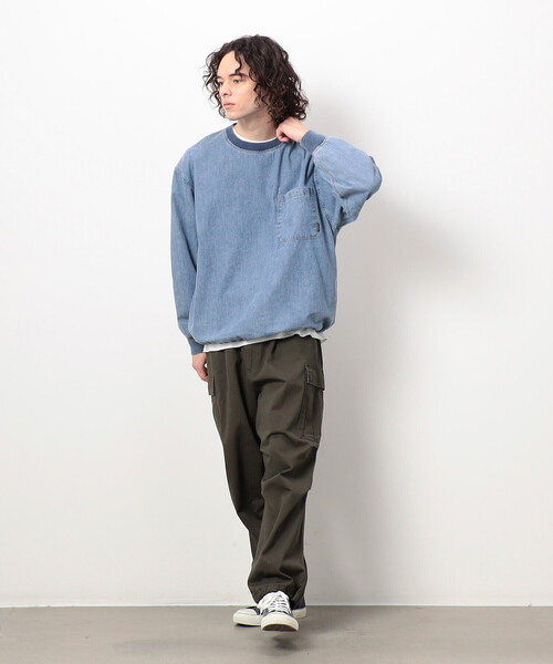 Purple&Yellow（パープルアンドイエロー） tシャツ デニムクルーネック