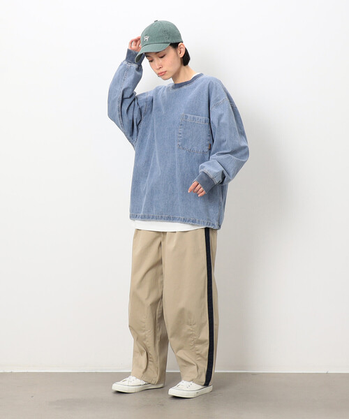 Purple&Yellow（パープルアンドイエロー） tシャツ デニムクルーネック