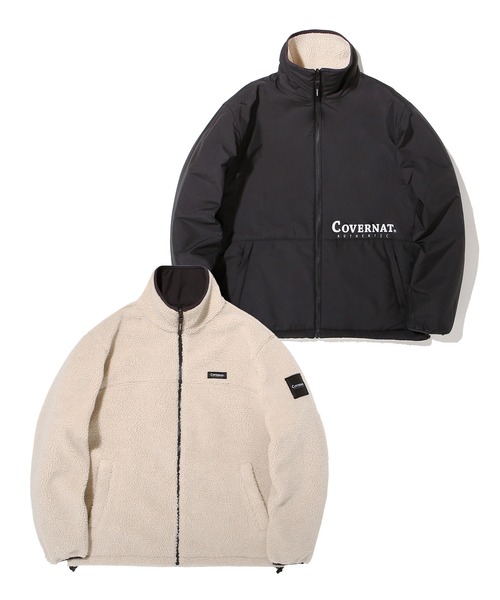 アウター 【COVERNAT】REVERSIBLE FLEECE ZIP-UP JACKET / カバーナット リバーシブル ボア フリース ...