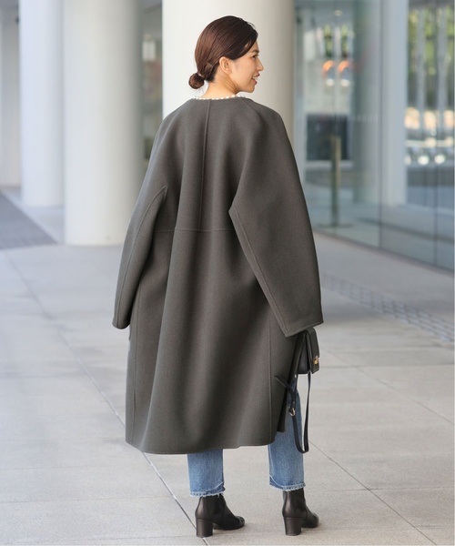 IENA（イエナ） ノーカラーコート 38 グレー レディース : ZOZOTOWN
