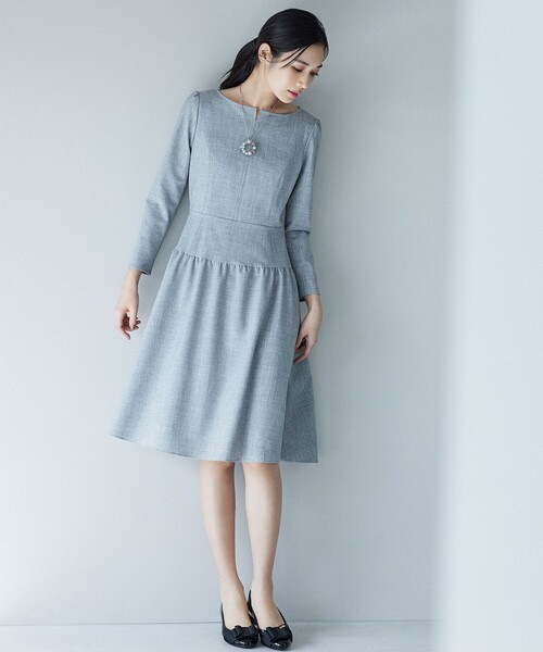 Yahoo!オークション - 「TOCCA」 7分袖ワンピース 0 グレー レディース