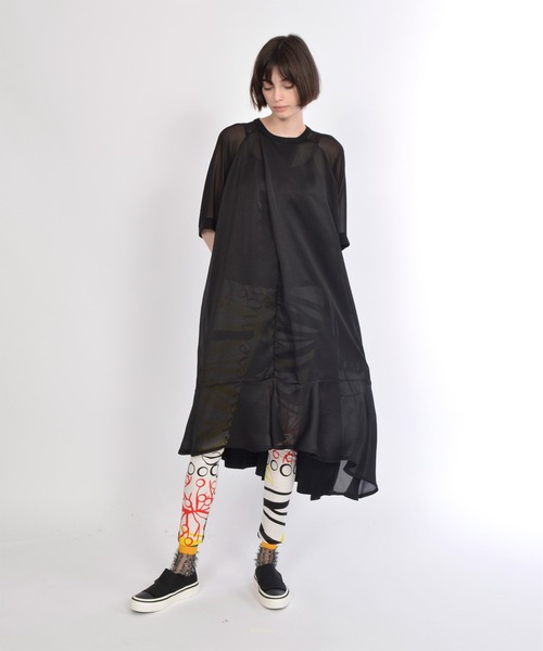 gomme（ゴム） 7分袖ワンピース MEDIUM ブラック レディース : ZOZOTOWN Yahoo!店 - 通販 - Yahoo!ショッピング