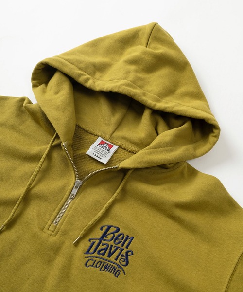 BEN DAVIS（ベンデイビス） パーカー 「BEN DAVIS/ベンデイビス」ルードテイストロゴ ワンポイント＆バックBIG刺繍デザイン ...