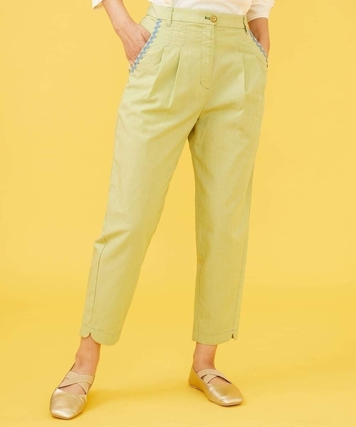 Jocomomola（ホコモモラ） パンツ テンセルリネン テーパードパンツ