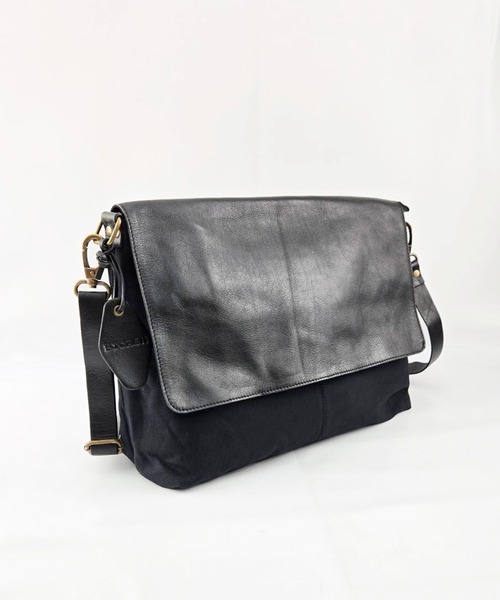BICASH（ビカーシ） ショルダーバッグ 「BICASH/ビカーシ」2WAYキャンバス×レザーショルダーバッグ/#B852F メンズ ...