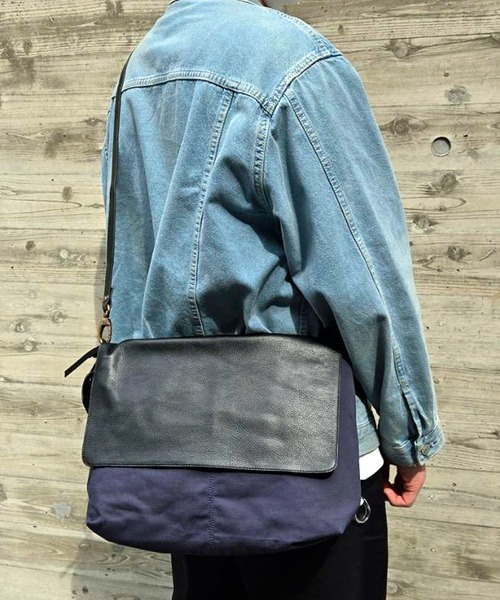 BICASH（ビカーシ） ショルダーバッグ 「BICASH/ビカーシ」2WAYキャンバス×レザーショルダーバッグ/#B852F メンズ ...