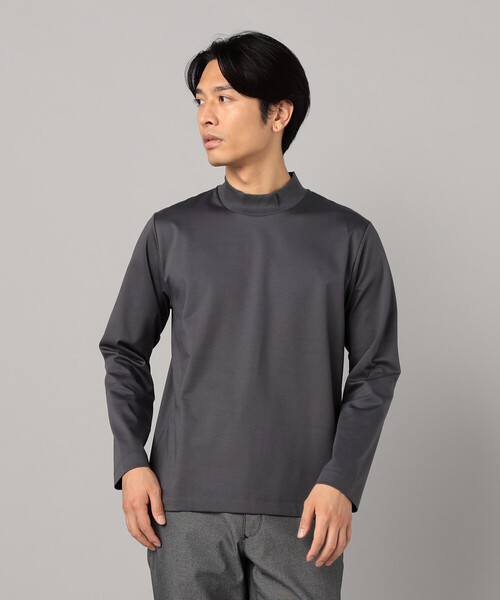 コムサ・メン（COMME CA MEN）/シルキーポンチ モックネック長袖Tシャツ COMME CA MEN（コムサメン） tシャツ シルキーポンチ モックネック長袖