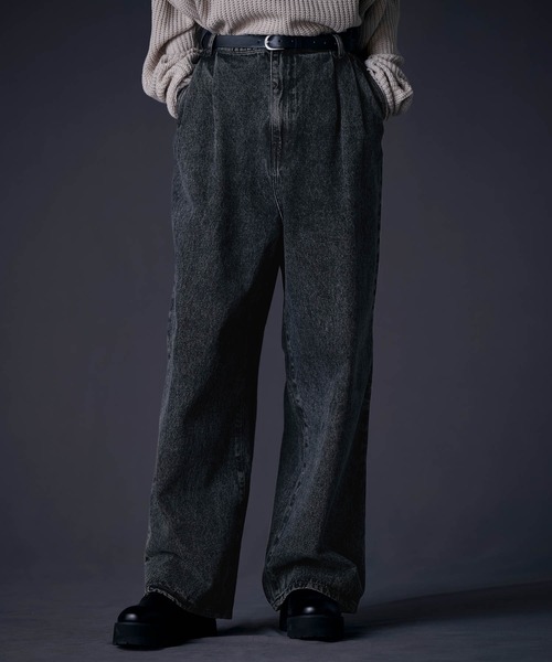 パンツ デニム ジーンズ 【Alfred Alex】chemical wash wide tapered denim pants / ケミカルヴィンテ :70483353:ZOZOTOWN ...