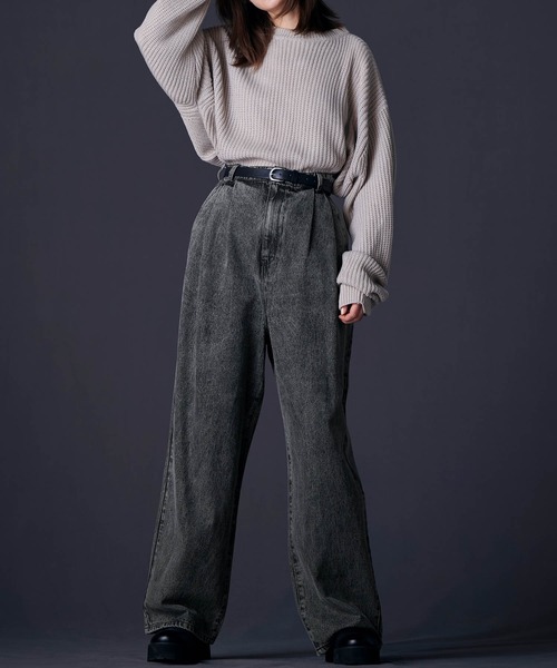 パンツ デニム ジーンズ 【Alfred Alex】chemical wash wide tapered denim pants / ケミカルヴィンテ :70483353:ZOZOTOWN ...