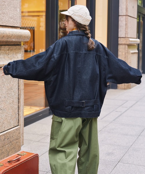 ジャケット Gジャン ビッグシルエットシンチバックデザインデニムジャケット レディース メンズ 71158353 Zozotown