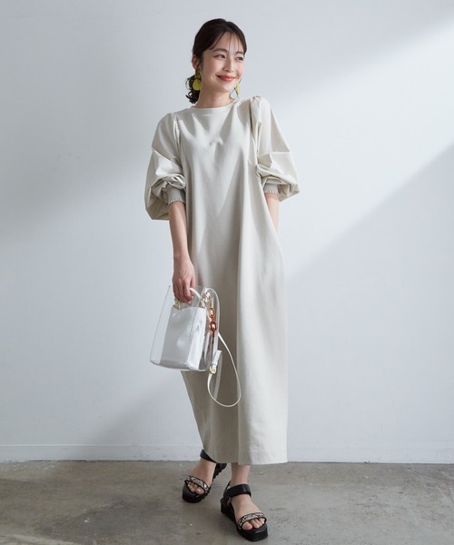 VIS 「VIS」 長袖ワンピース - ベージュ レディース : ZOZOTOWN Yahoo!店 - 通販 - Yahoo!ショッピング