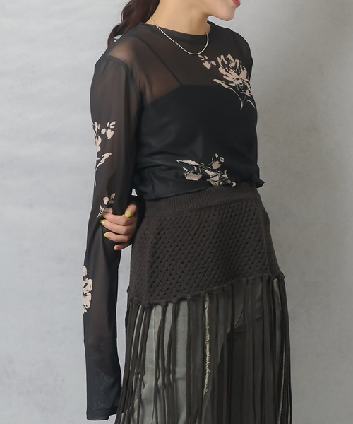 Lull tシャツ 「Lull / ルル」フラワープリントシアースキントップス レディース : ZOZOTOWN Yahoo!店 - 通販 - Yahoo!ショッピング