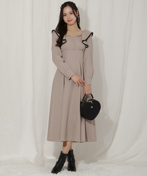 WILLSELECTION ワンピース 配色パイピングフリルワンピース : ZOZOTOWN Yahoo!店 - 通販 - Yahoo!ショッピング