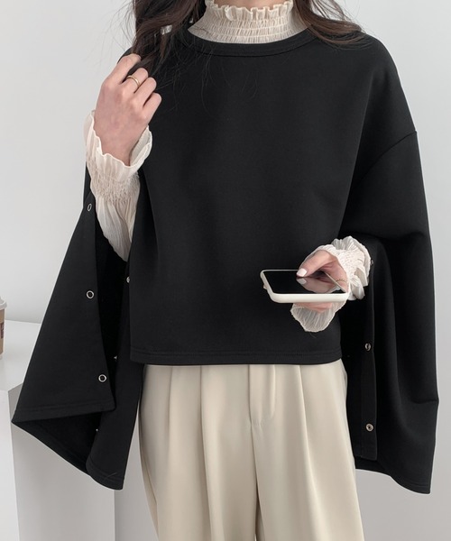 フレアスリーブスリットスウェットトップス | chavezimportadora.com