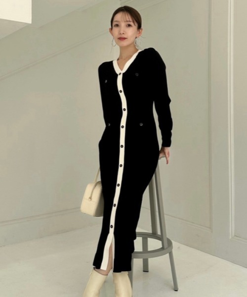 Yahoo!オークション - 「SNIDEL」 ニットワンピース ONE SIZE ピンク ...