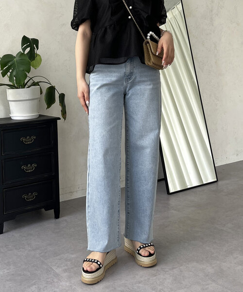 prose verse 「prose verse」 加工デニムパンツ LARGE サックスブルー レディース : ZOZOTOWN Yahoo!店 - 通販 - Yahoo!ショッピング