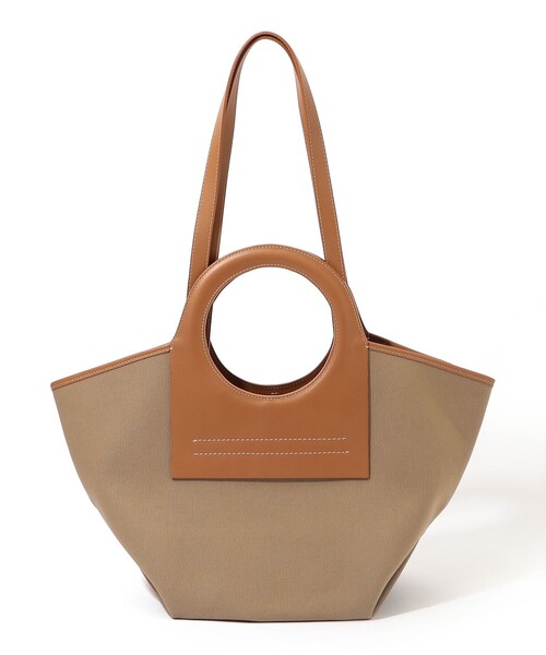 HEREU（ヘリュー） トートバッグ HEREU CALA SMALL Leather-trimmed キャンバストートバッグ レディース ...
