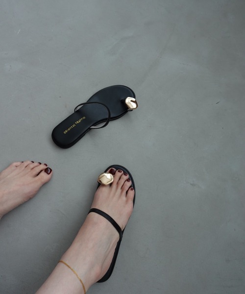 ORiental TRaffic 「ORiental by yuri」 フラットサンダル LL ブラック レディース : ZOZOTOWN Yahoo!店 - 通販 - Yahoo!ショッピング