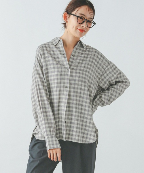 GLOBAL WORK（グローバルワーク） ブラウス シャツ ラメチェックシャツ長袖/283797 レディース : ZOZOTOWN ...