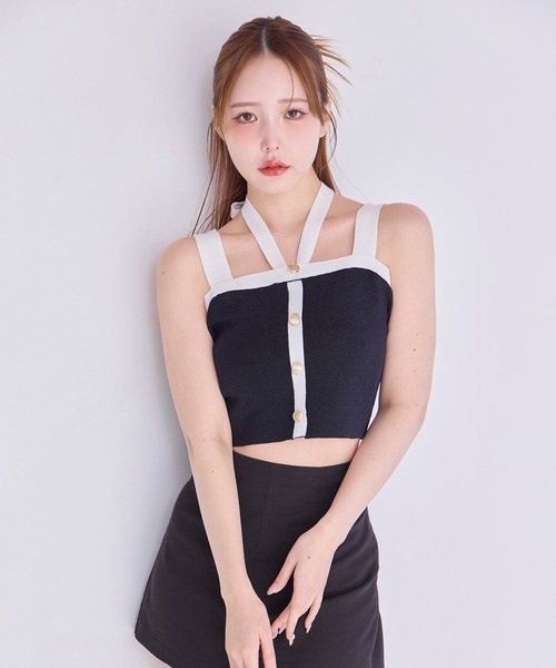 one after another NICE CLAUP キャミソール セット対応/配色ニットビスチェ : ZOZOTOWN Yahoo!店 - 通販 - Yahoo!ショッピング