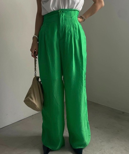 Ameri（アメリ） パンツ CUPRO WIDE TUCK PANTS レディース : ZOZOTOWN Yahoo!店 - 通販 - Yahoo!ショッピング